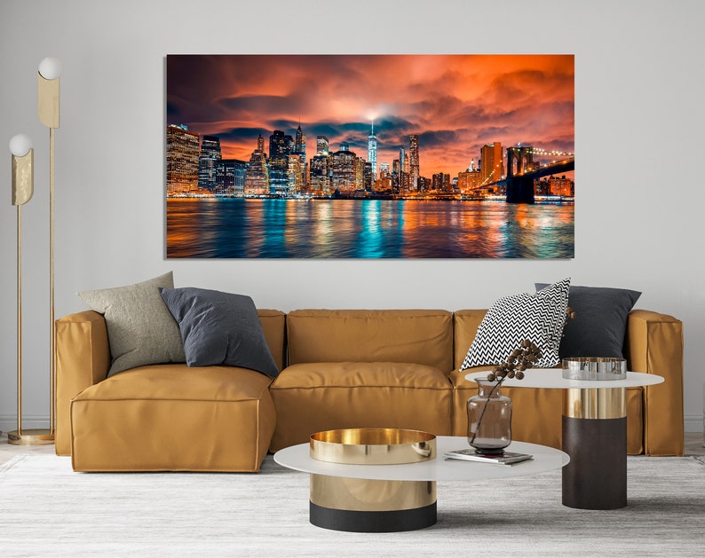 Sunset Manhattan Skyline Canvas Print: Luxury New York City Wall Art - Etsy
