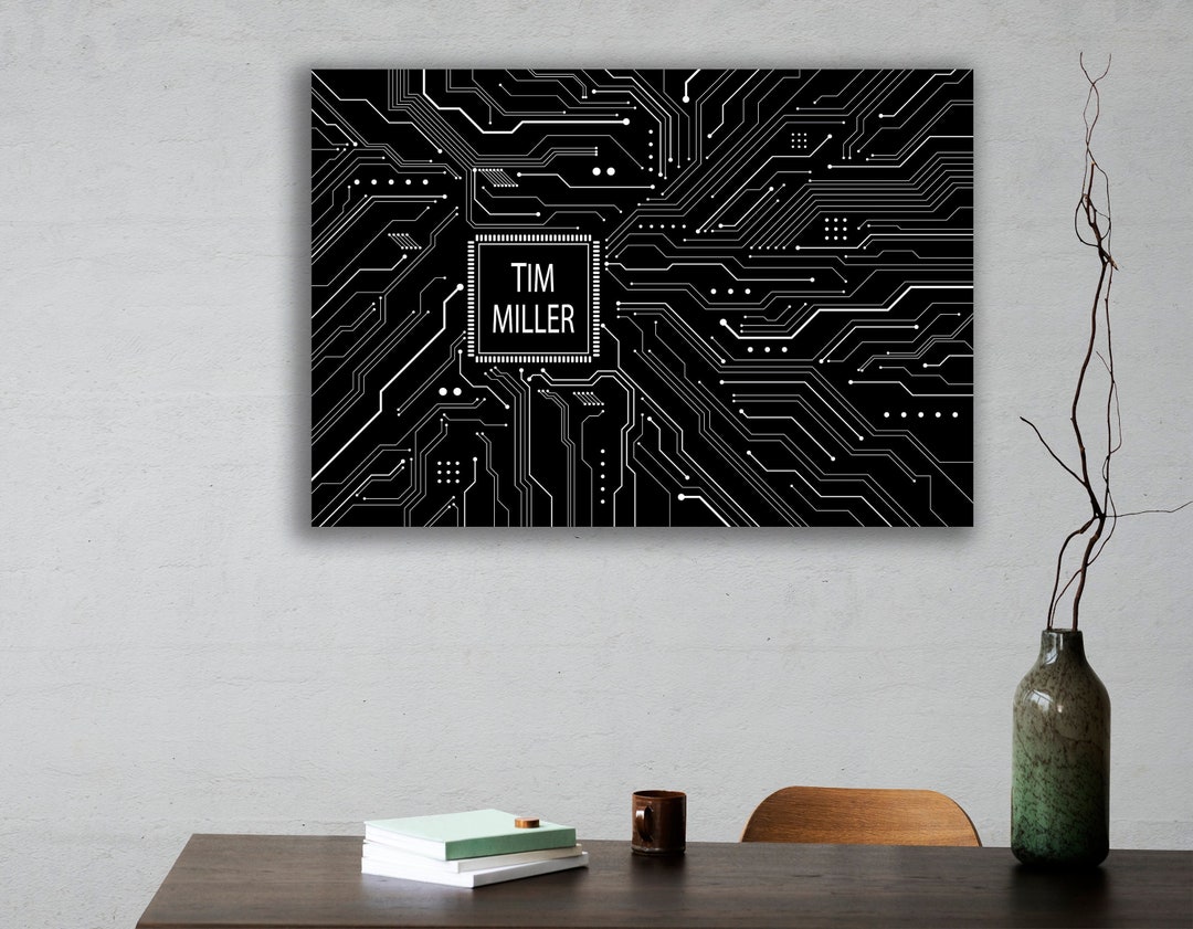 Custom Circuit Board, Personalized Chip Wall Art, Computer Science Wall ...