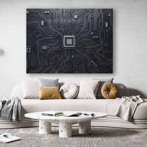Cpu Chip Circuit Board, Circuit Board Decor, Chip Wall Art, Computer ...