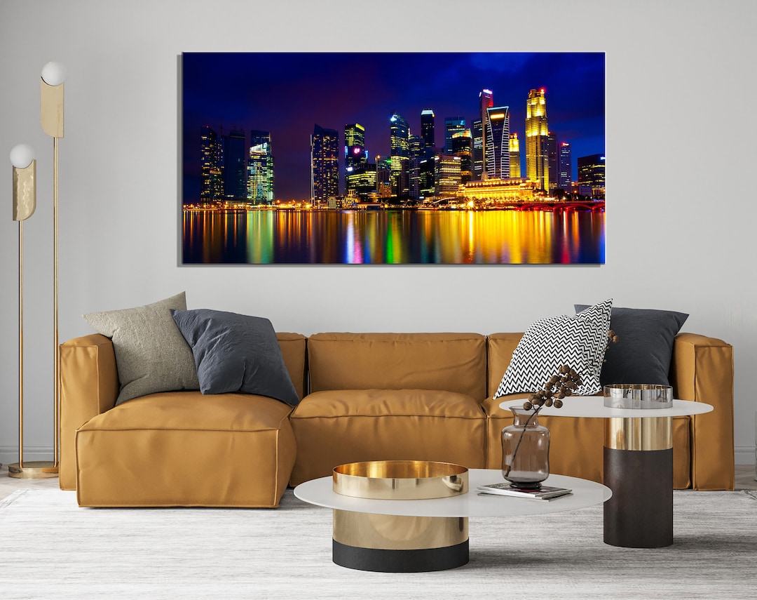 Skyline Singapore Prints, Singapore Wall Decor, Landscape Wall Art ...