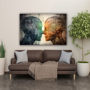 Brain Anatomy Wall Decor, Artistic Left Right Brain Hemisphere Decor ...