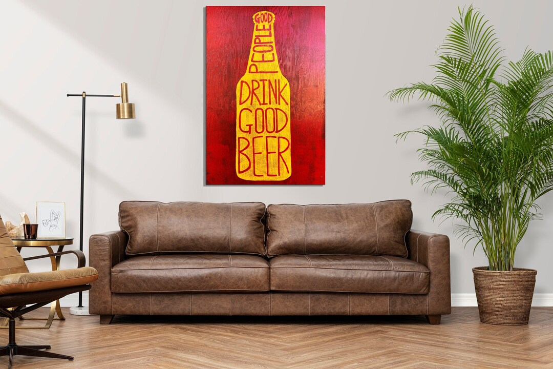 Beer Wall Decor, Drink Beer Wall Art, Drink Beer Print, Abstract Wall ...