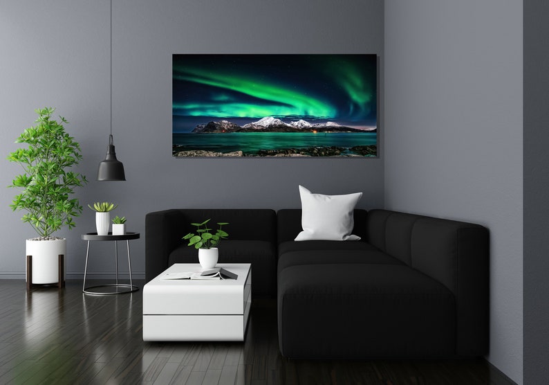 Northern Lights Wall Decor, Landscape Wall Art, Northern Lights Wall ...