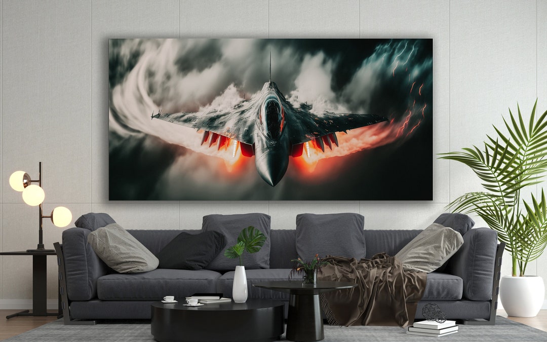 Fighter Jet Canvas Wall Art, Military Plane Canvas Print, Military Gift ...