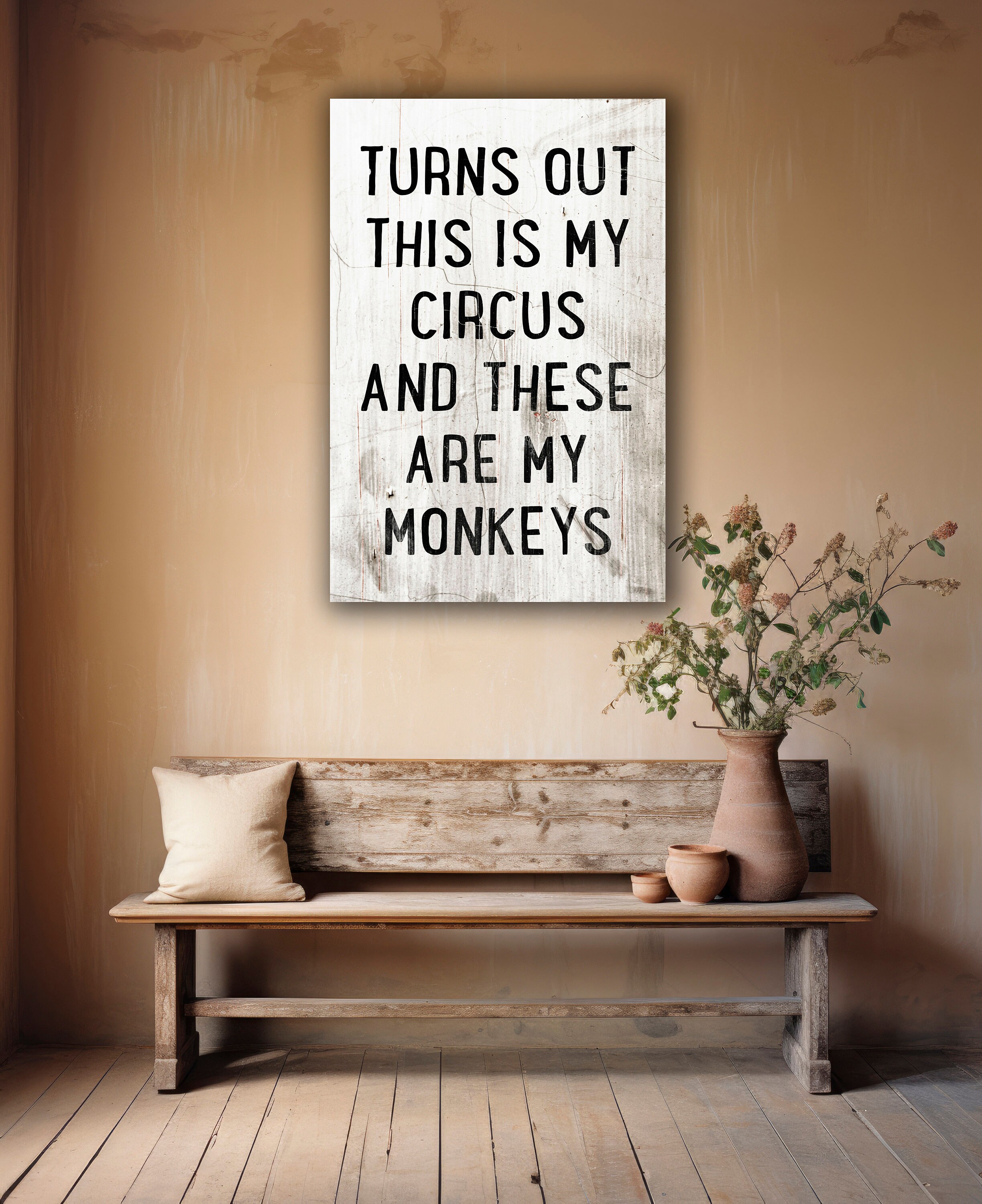 Wall Art Print, Turns Out These Are My Monkeys, Funny Office Wall Art ...