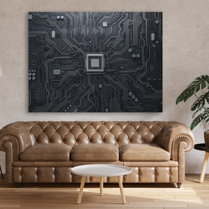 Cpu Chip Circuit Board, Circuit Board Decor, Chip Wall Art, Computer ...