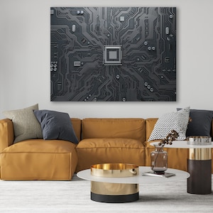 Cpu Chip Circuit Board, Circuit Board Decor, Chip Wall Art, Computer ...