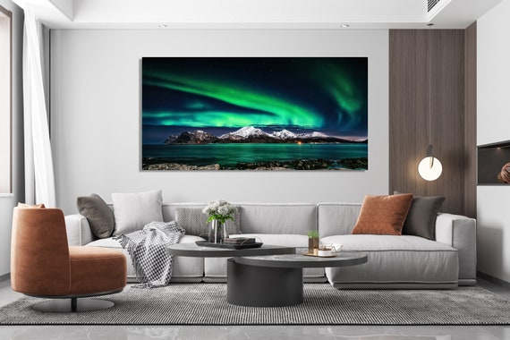 Northern Lights Wall Decor Landscape Wall Art Northern - Etsy