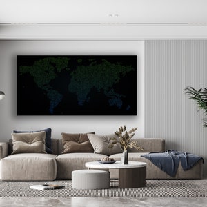 Binary Code World Map, Binary Code Wall Decor, World Map Wall Art ...