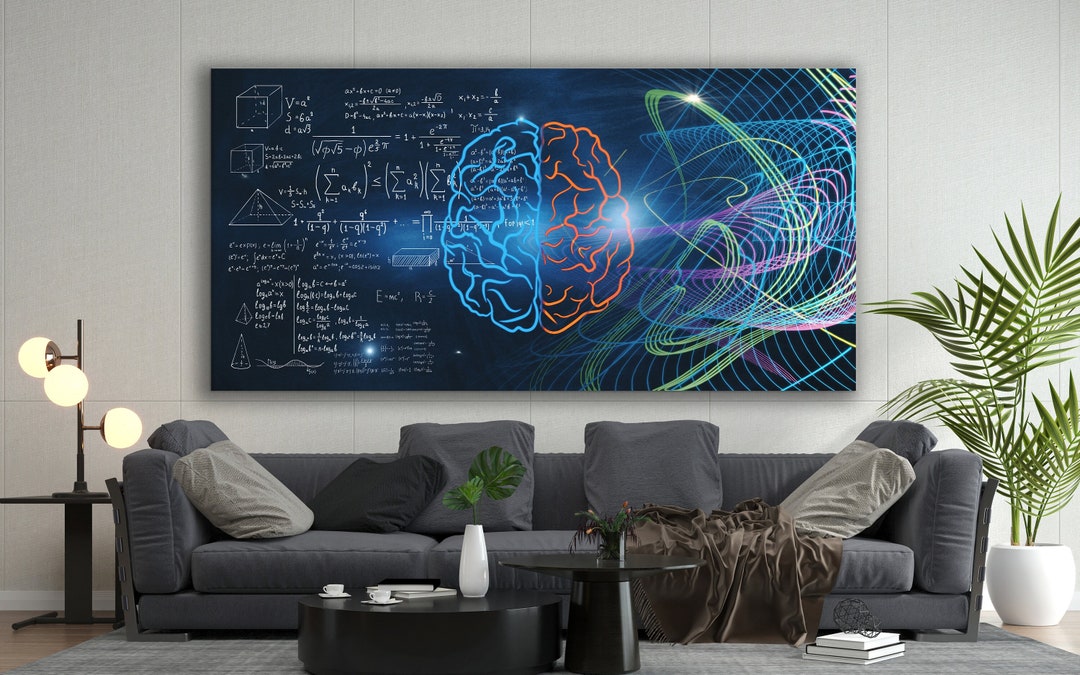 Brain Anatomy Canvas Decor, Artistic Left Right Brain Hemisphere Decor ...