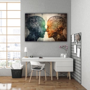 Brain Anatomy Wall Decor, Artistic Left Right Brain Hemisphere Decor ...