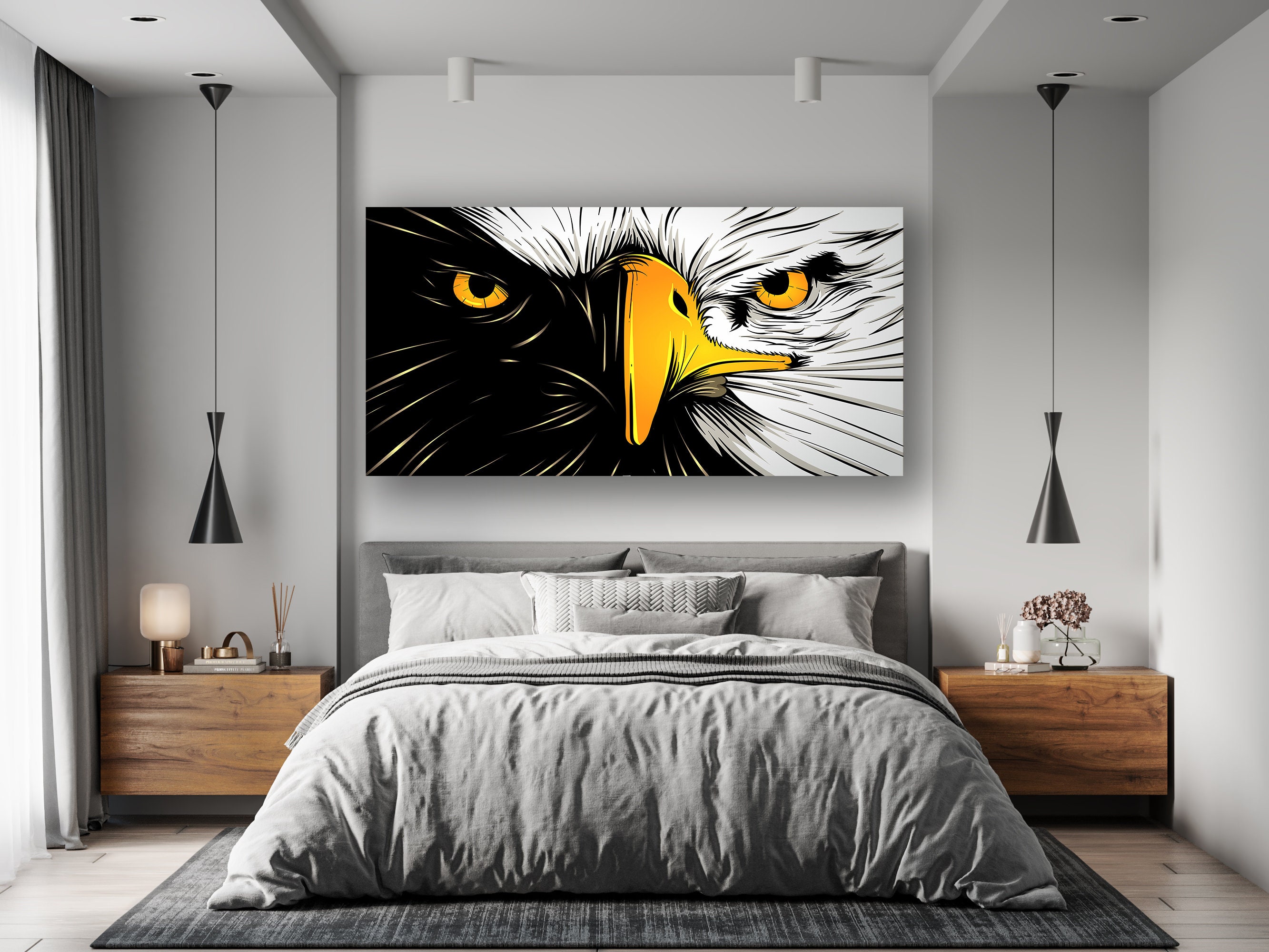 Eagle Wall Decor Abstract Eagle Art American Symbol Wall - Etsy