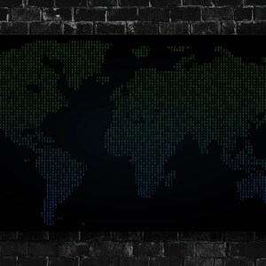 Binary Code World Map, Binary Code Wall Decor, World Map Wall Art ...
