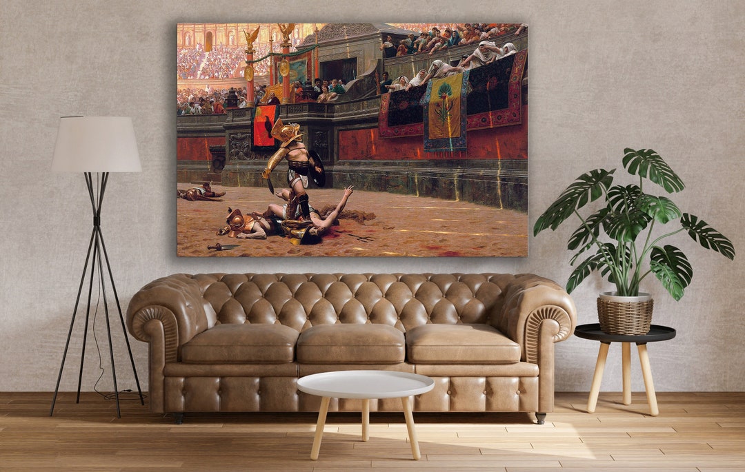 The Gladiator, Gladiator Canvas Print, Ancient Rome Wall Decor, Antique ...