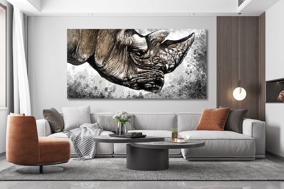 Rhinoceros Wall Decor Rhino Canvas Print Animal Wall Art - Etsy