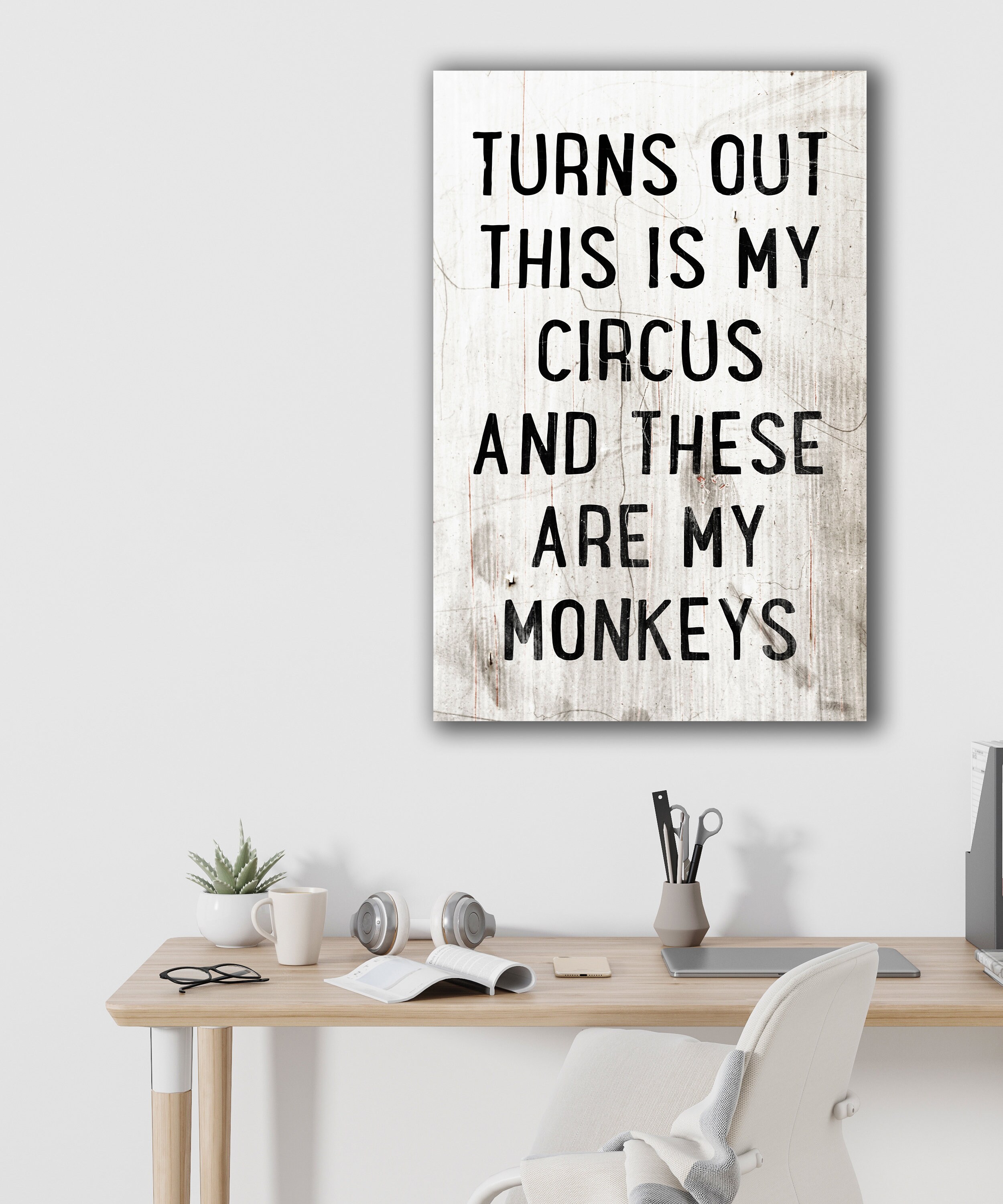 Wall Art Print, Turns Out These Are My Monkeys, Funny Office Wall Art ...