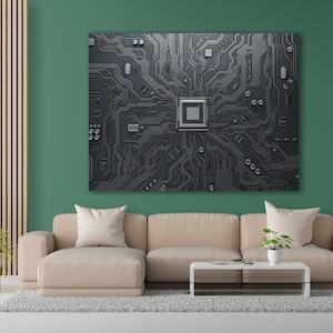 Cpu Chip Circuit Board, Circuit Board Decor, Chip Wall Art, Computer ...
