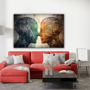 Brain Anatomy Wall Decor, Artistic Left Right Brain Hemisphere Decor ...