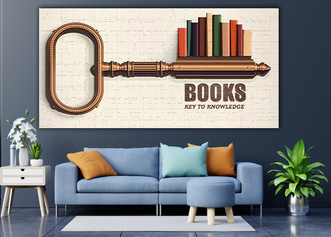 Library Wall Decor Books Wall Decor Science Wall Art Huge - Etsy