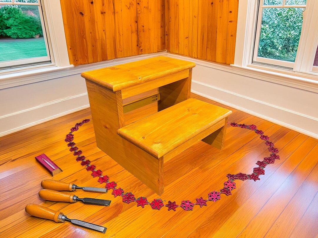 Pine Step Stool double Step - Etsy
