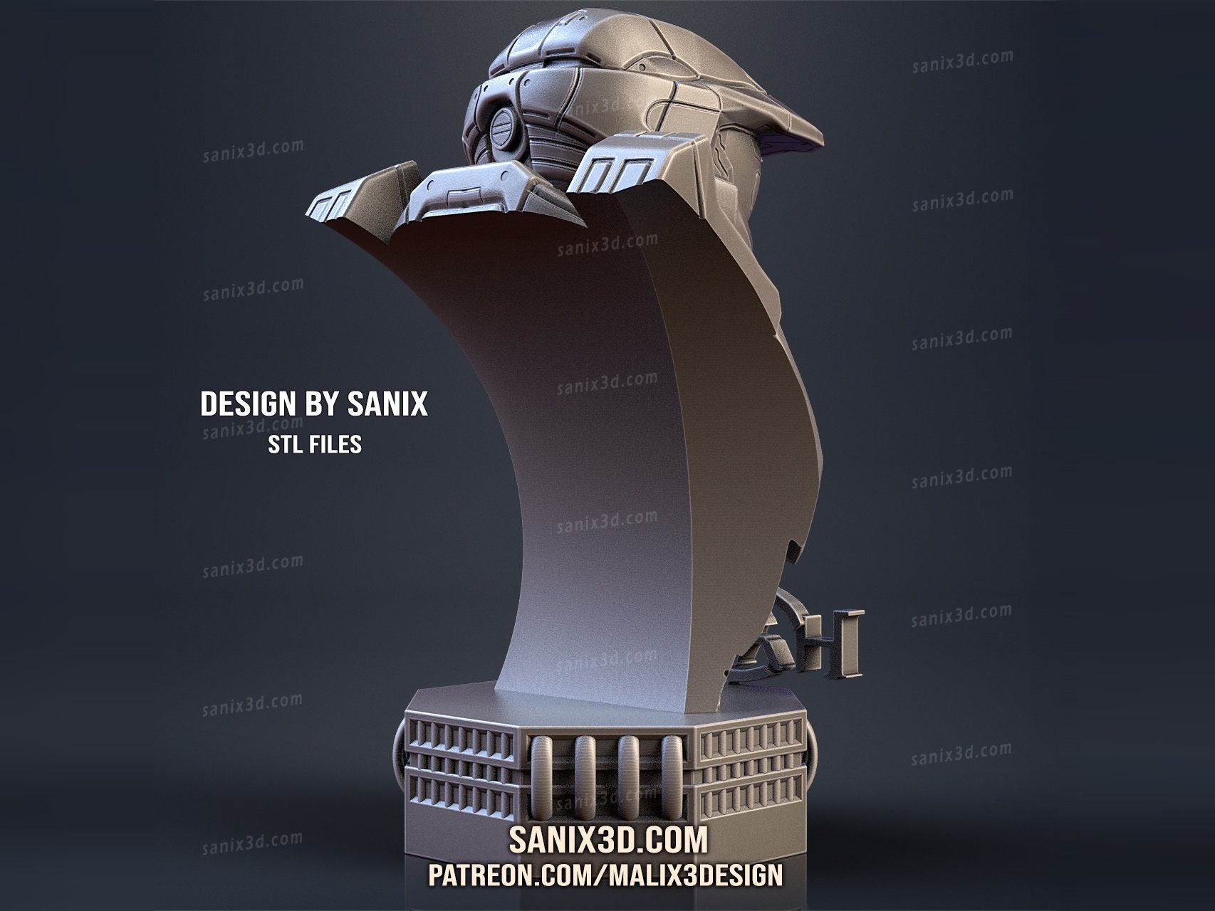 Master Chief Scale Resin Bust Fanart Collectible by Sanix 3D Perfect ...