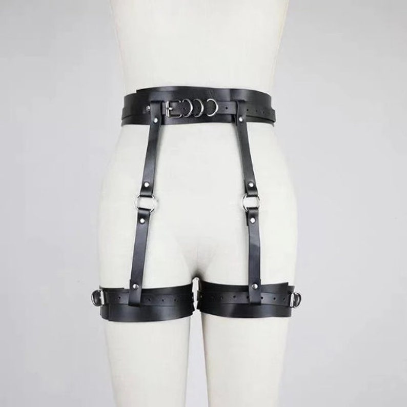 Leather BDSM Belt,leather Bondage Cuffs,fetish Garter,restraints and ...