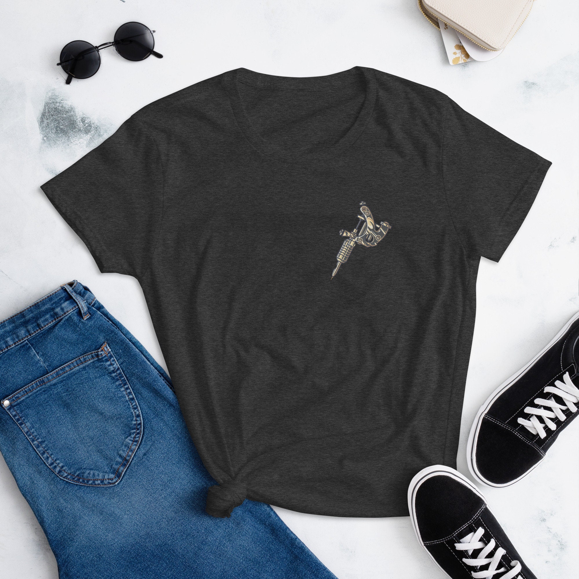 Inked Mom Shirt - Tattoo Gun Design, Empowering Style for Tattoo-loving ...