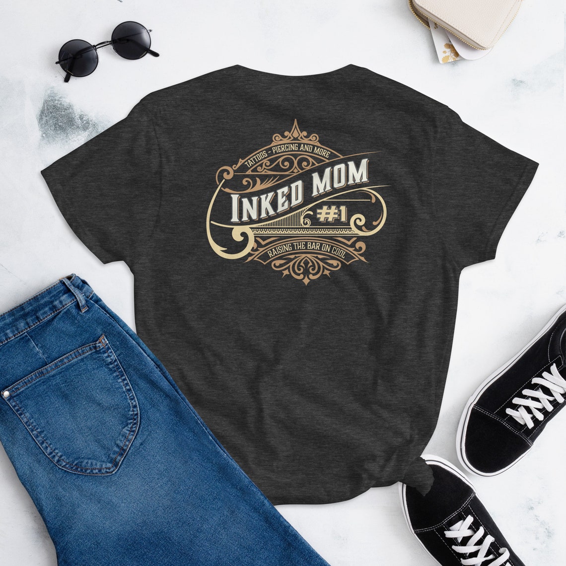 Inked Mom Shirt - Tattoo Gun Design, Empowering Style for Tattoo-loving ...
