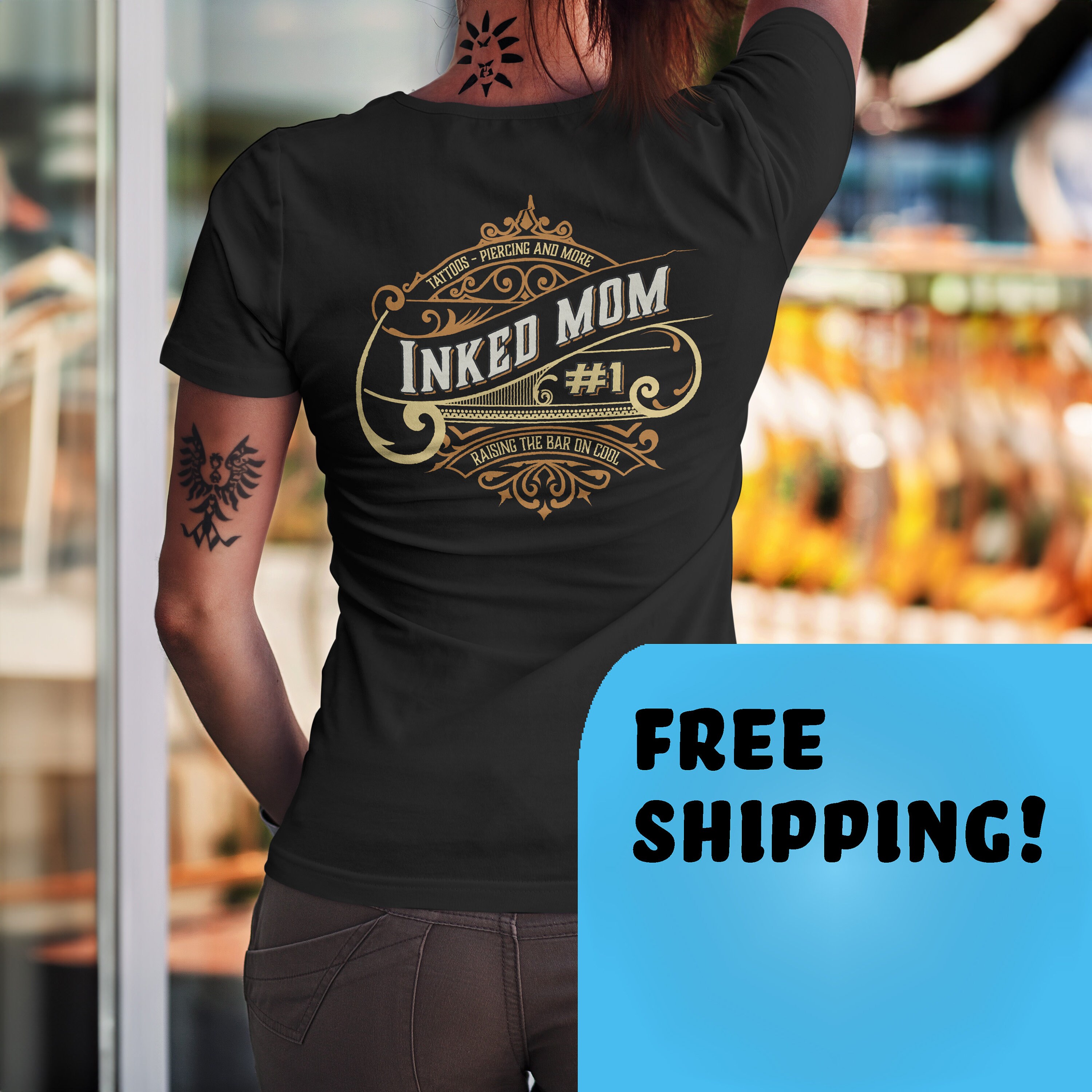 Inked Mom Shirt - Tattoo Gun Design, Empowering Style for Tattoo-loving ...