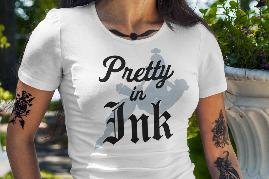 Pretty in Ink Women Tee, Retro Tattoo Old School Shirt, Tattoo Addict ...