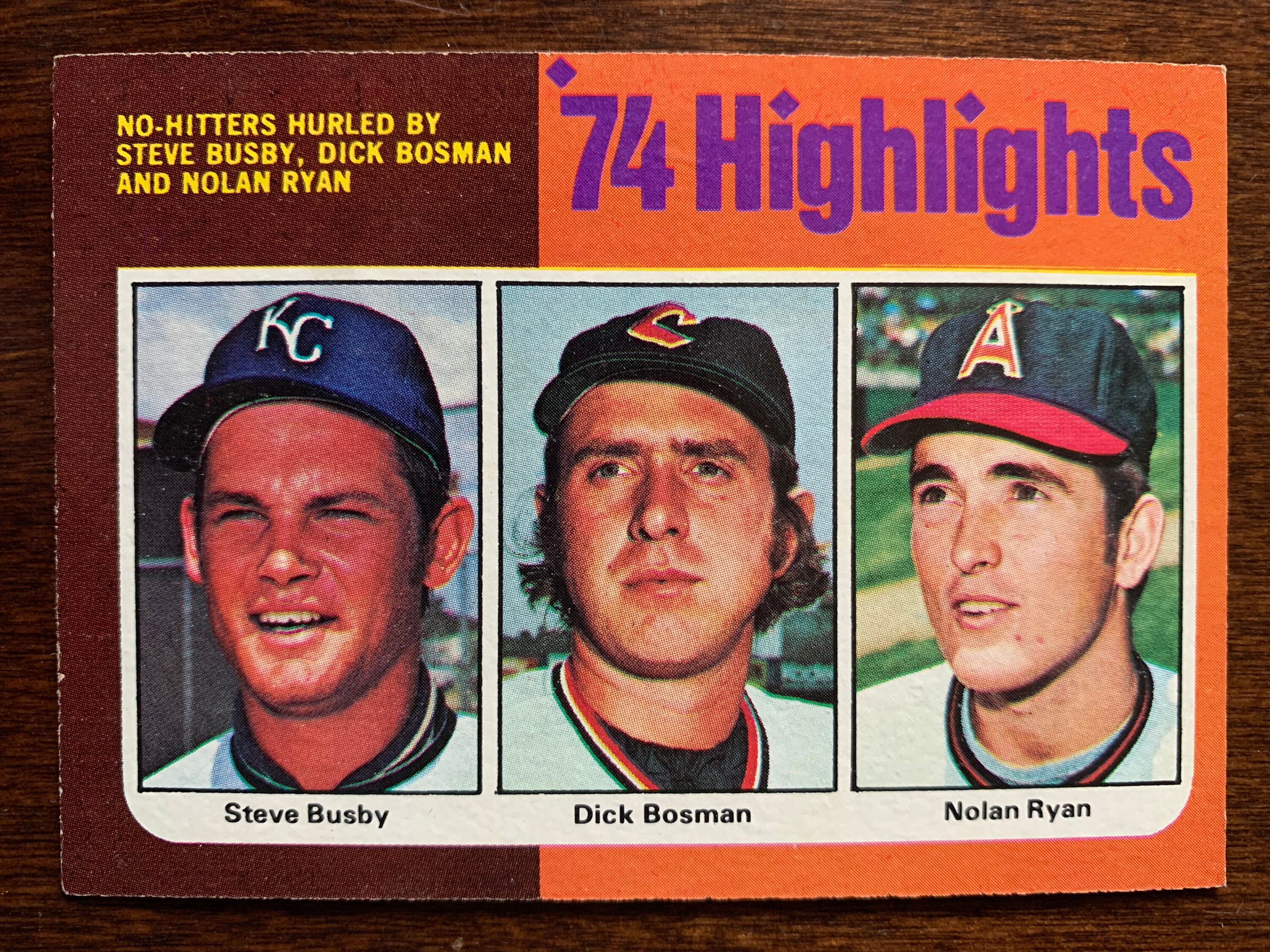 1975 Topps Baseball Busby Bosman Nolan Ryan #7 Highlights No Hitters ...
