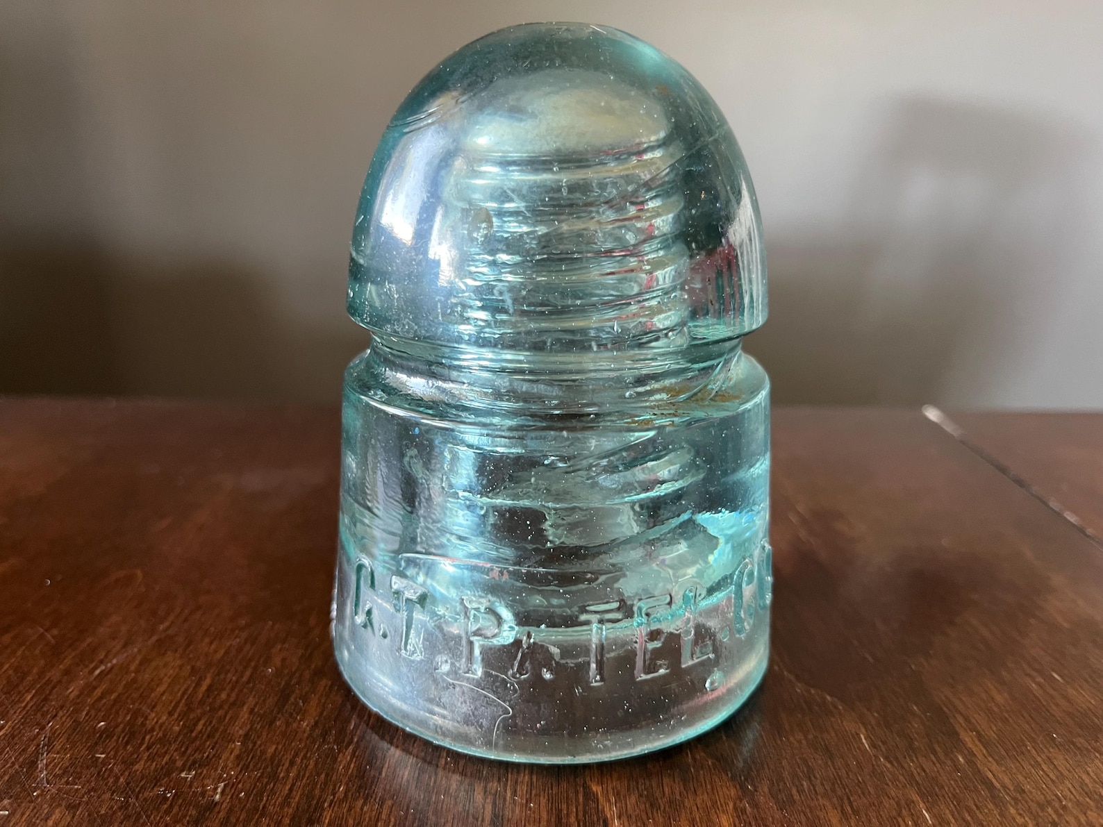 Vintage GTP Tel Co GLASS Insulator CD 145 Beehive Style Telephone Light ...