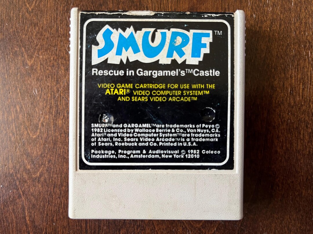 SMURF Rescue in Gargamel's Castle Atari 2600 Video Game Cartridge ...