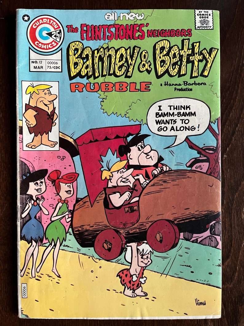 BARNEY & BETTY RUBBLE the Flintstones #12 Charlton Comics 1975 Vg to Fn ...