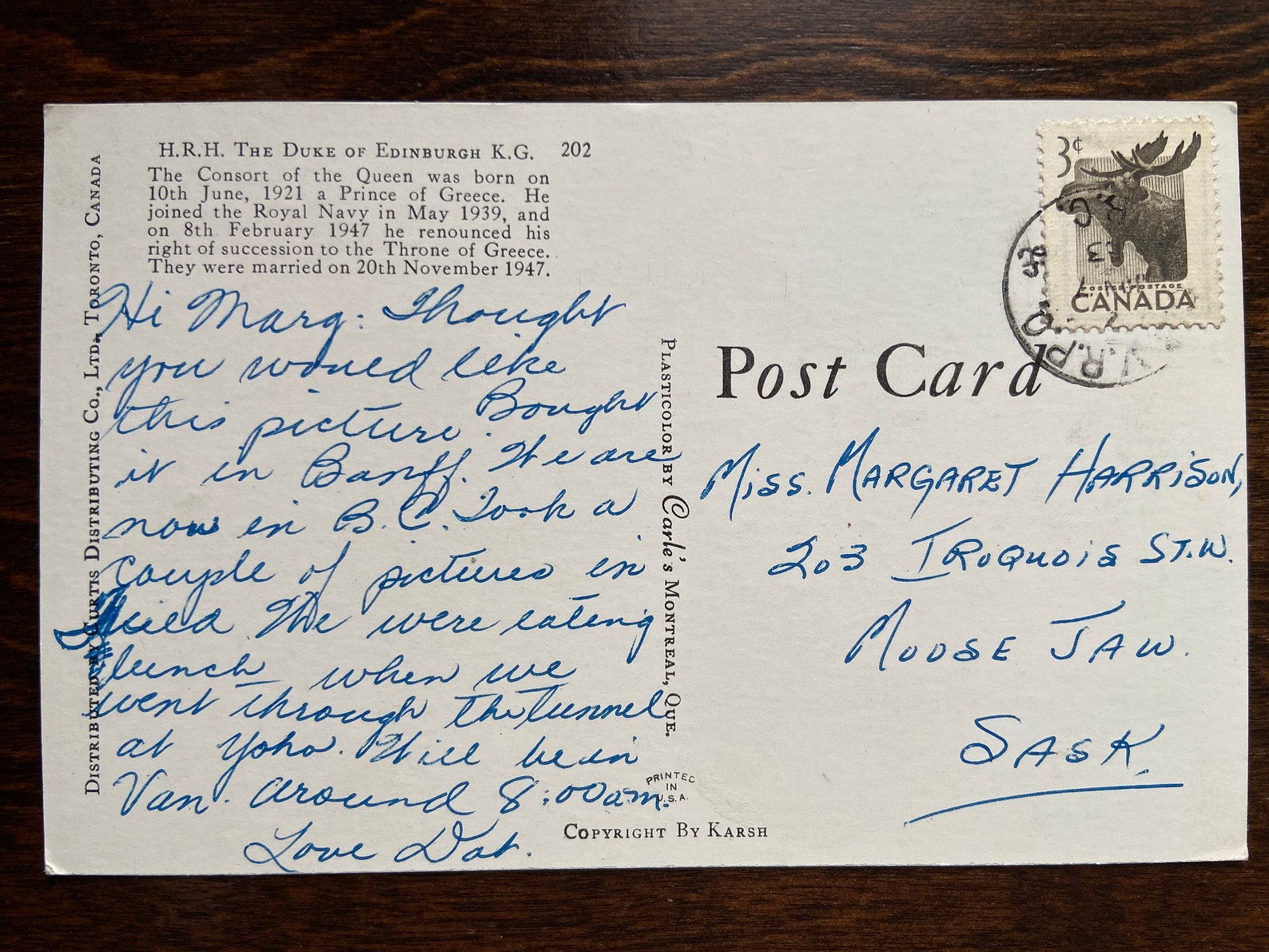 Vintage Royalty HRH the Duke of Edinburgh POSTCARD Karsh 1952 Canada - Etsy