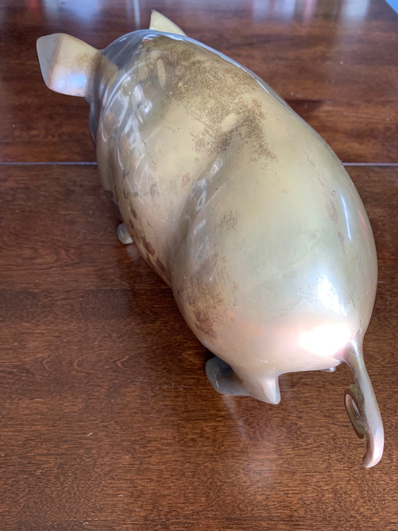 Vintage Brass LARGE ADULT PIG 15 Long Farm Decor Heavy - Etsy