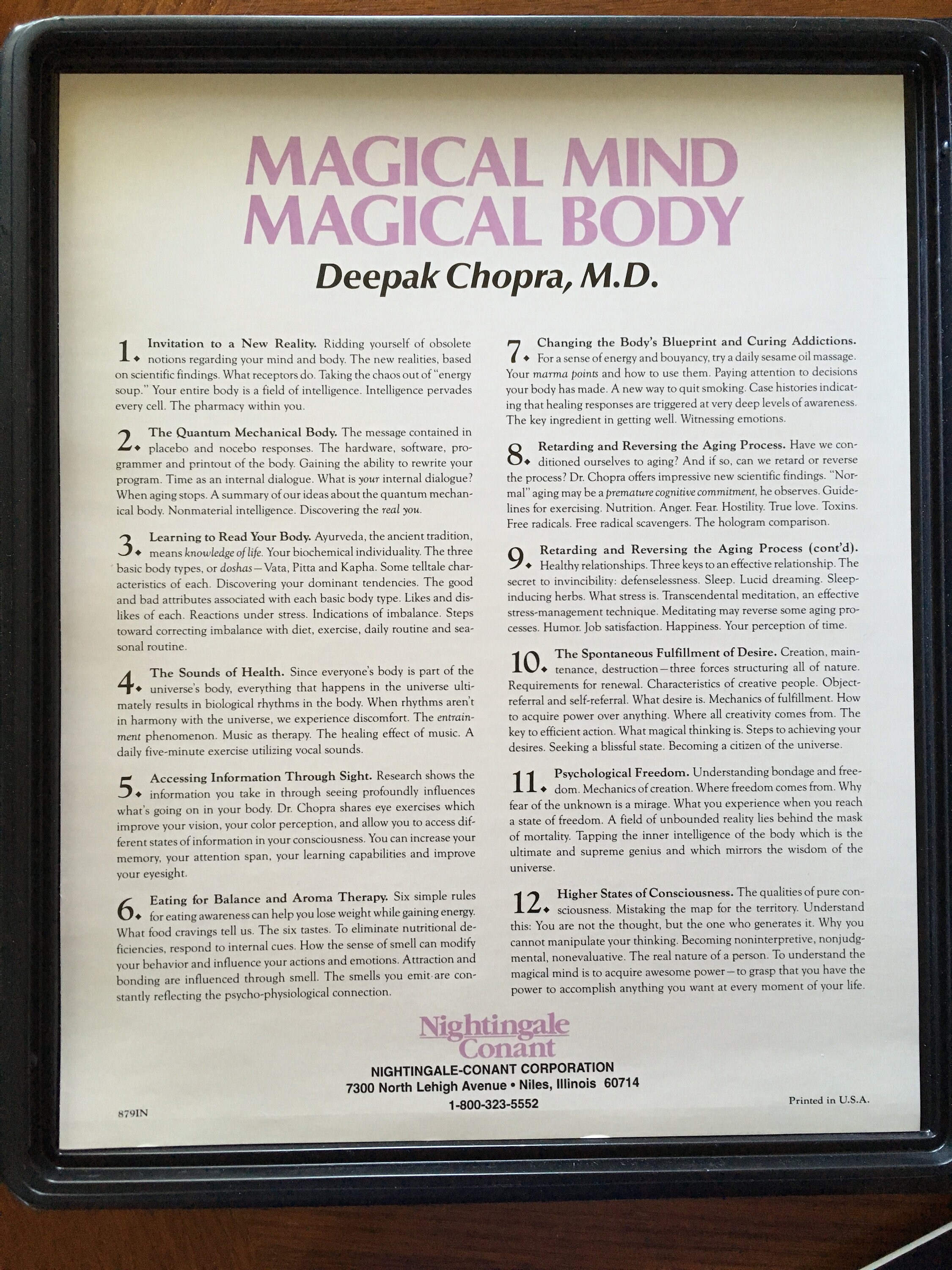 Magical Mind Magical Body Cassettes Deepak Chopra 1990 Complete - Etsy