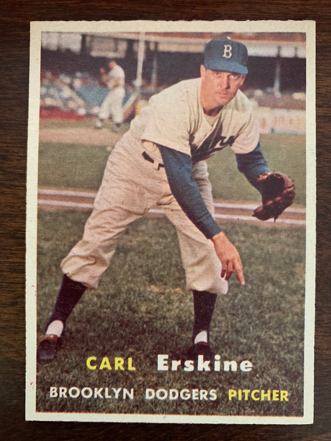 1957 Topps Baseball Card CARL ERSKINE 252 Brooklyn Dodgers MINT - Etsy