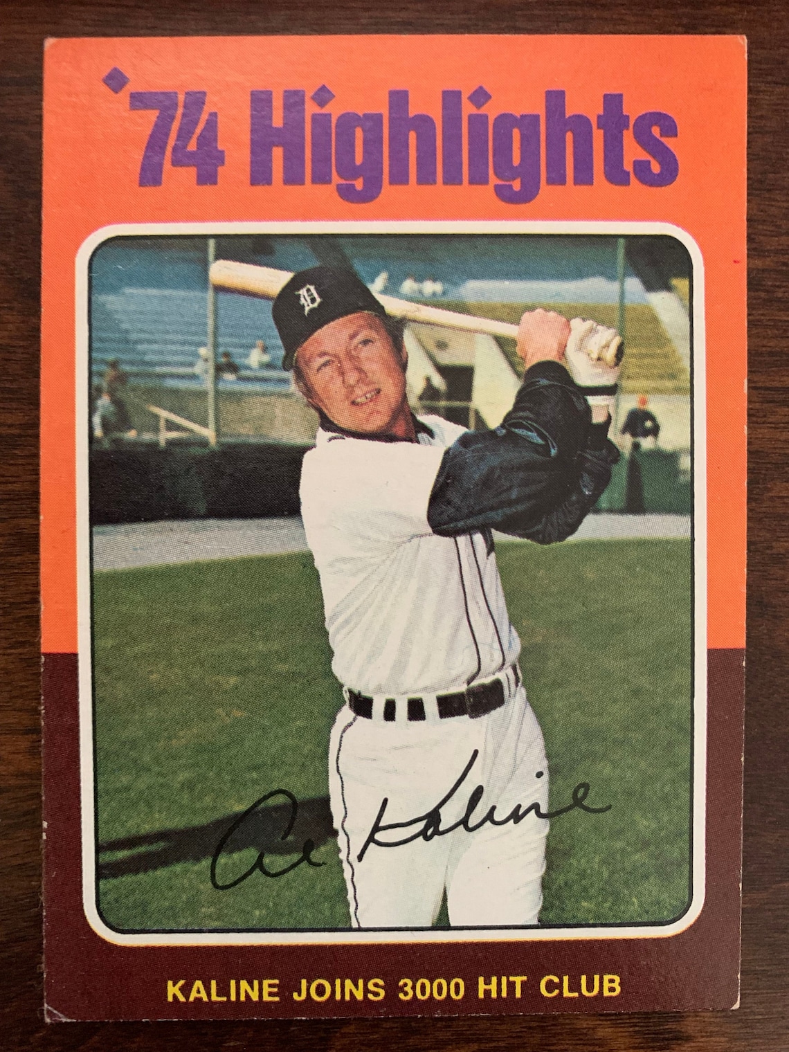 1975 Topps Baseball Card Al Kaline 4 HL Joins 3000 Hit Club - Etsy