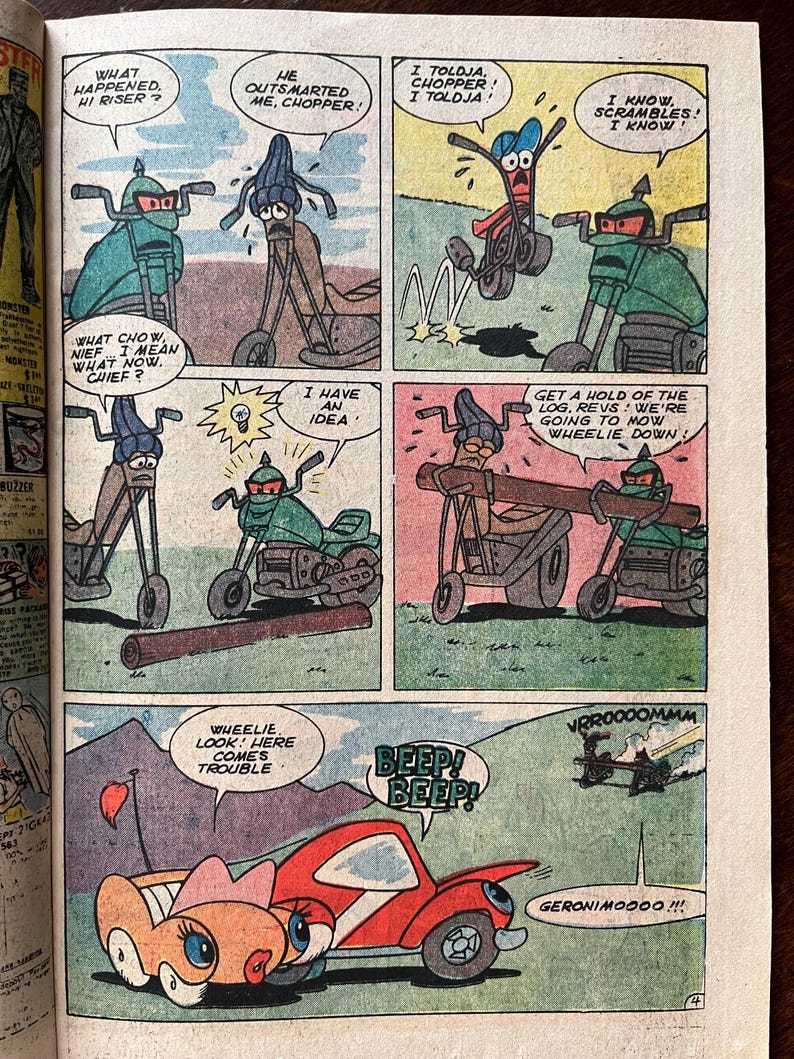 Hanna Barbera WHEELIE and the CHOPPER BUNCH #4 Charlton Comics 1976 Vg+ ...