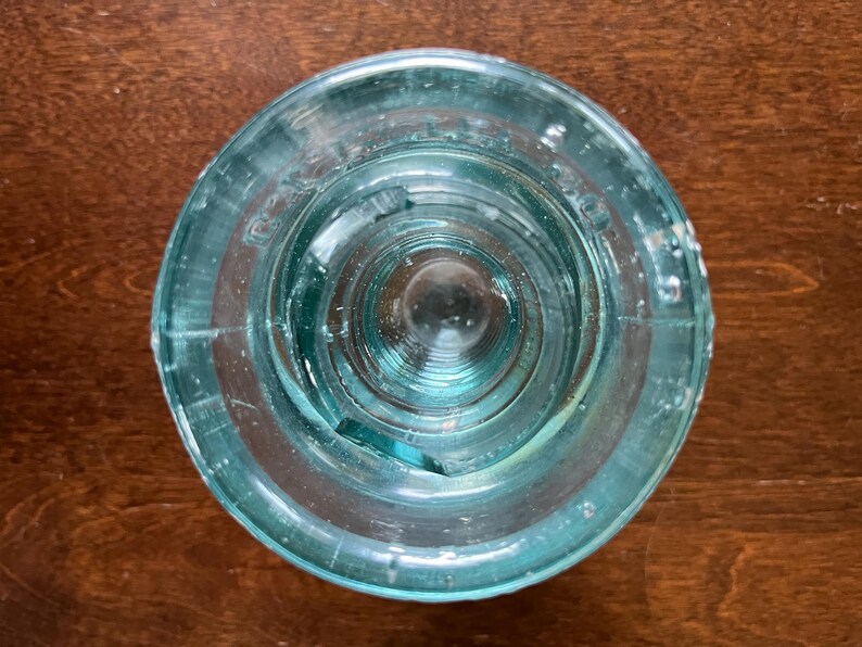 Vintage GTP Tel Co GLASS Insulator CD 145 Beehive Style Telephone Light ...