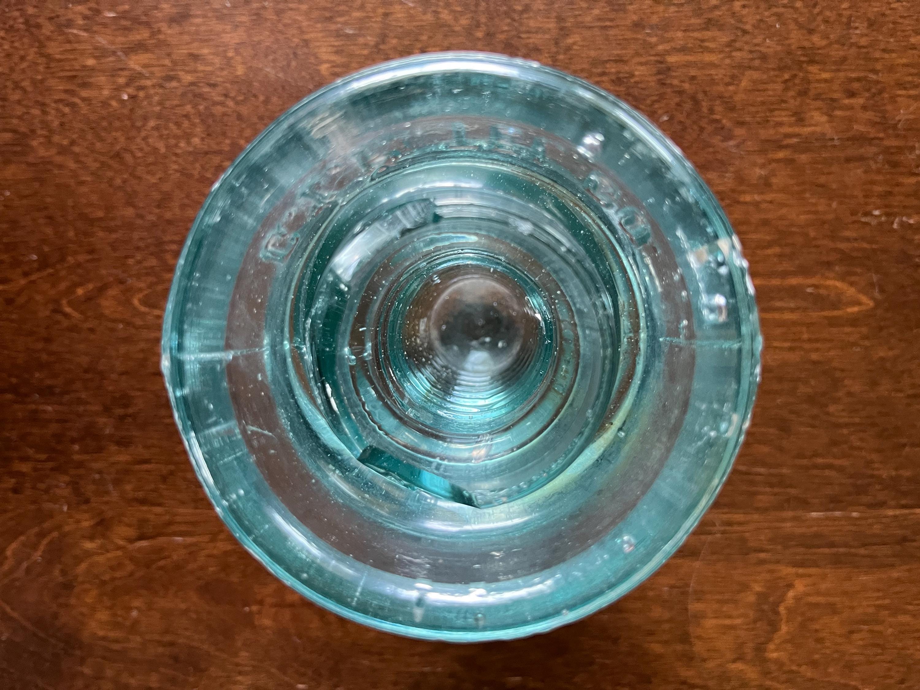 Vintage GTP Tel Co GLASS Insulator CD 145 Beehive Style Telephone Light ...