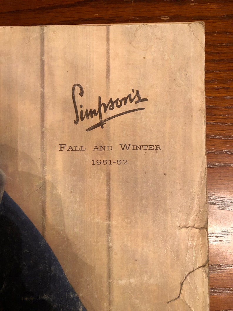 1951-52 SIMPSONS Fall & Winter Catalogue Canada - Rare! - Etsy Canada