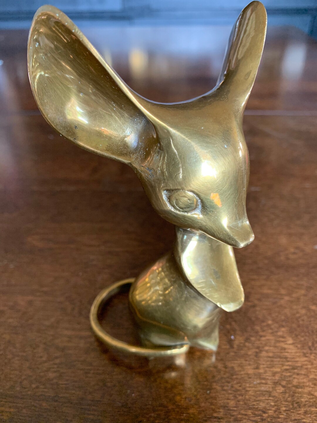 Vintage Solid Brass MOUSE Statue Large Ears 5 1/2" High - Etsy
