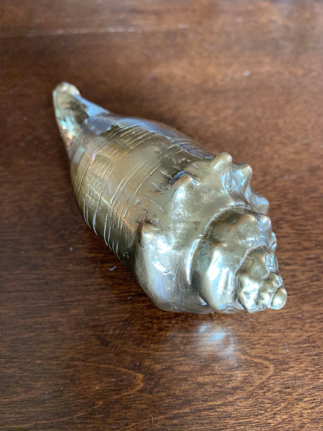Vintage Brass SEA SHELL CONCH Shell 5" Long - Etsy