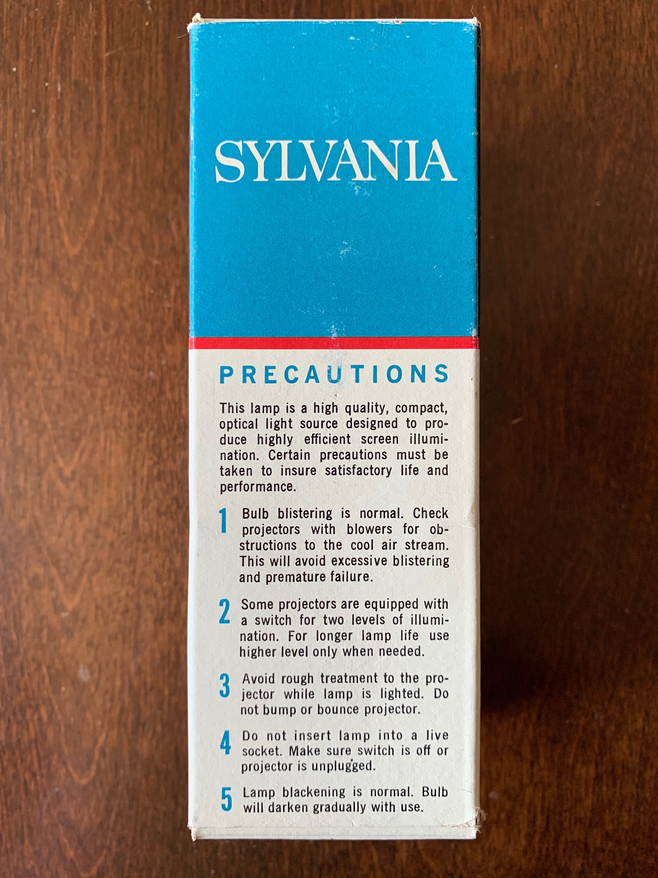Vintage Sylvania DAH 500 Watts 120v Blue Top Projection Lamp Bulb ...