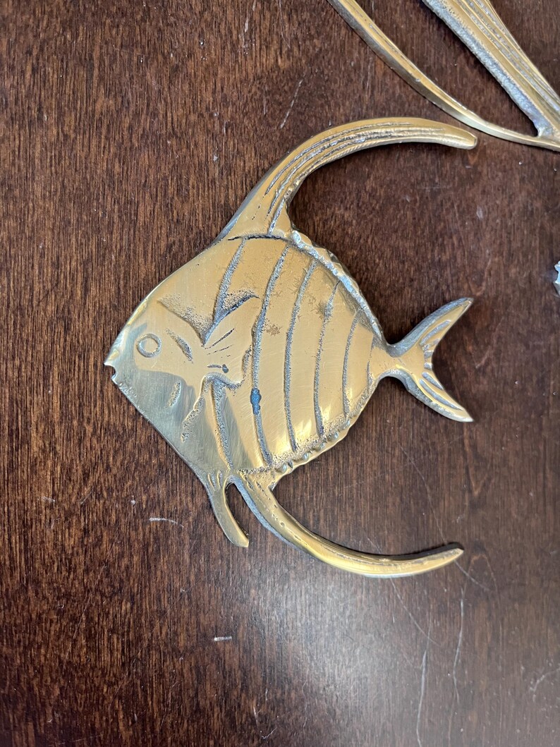 Vintage Brass TROPICAL ANGEL FISH Set of 3 Home Wall Plaques Decor - Etsy
