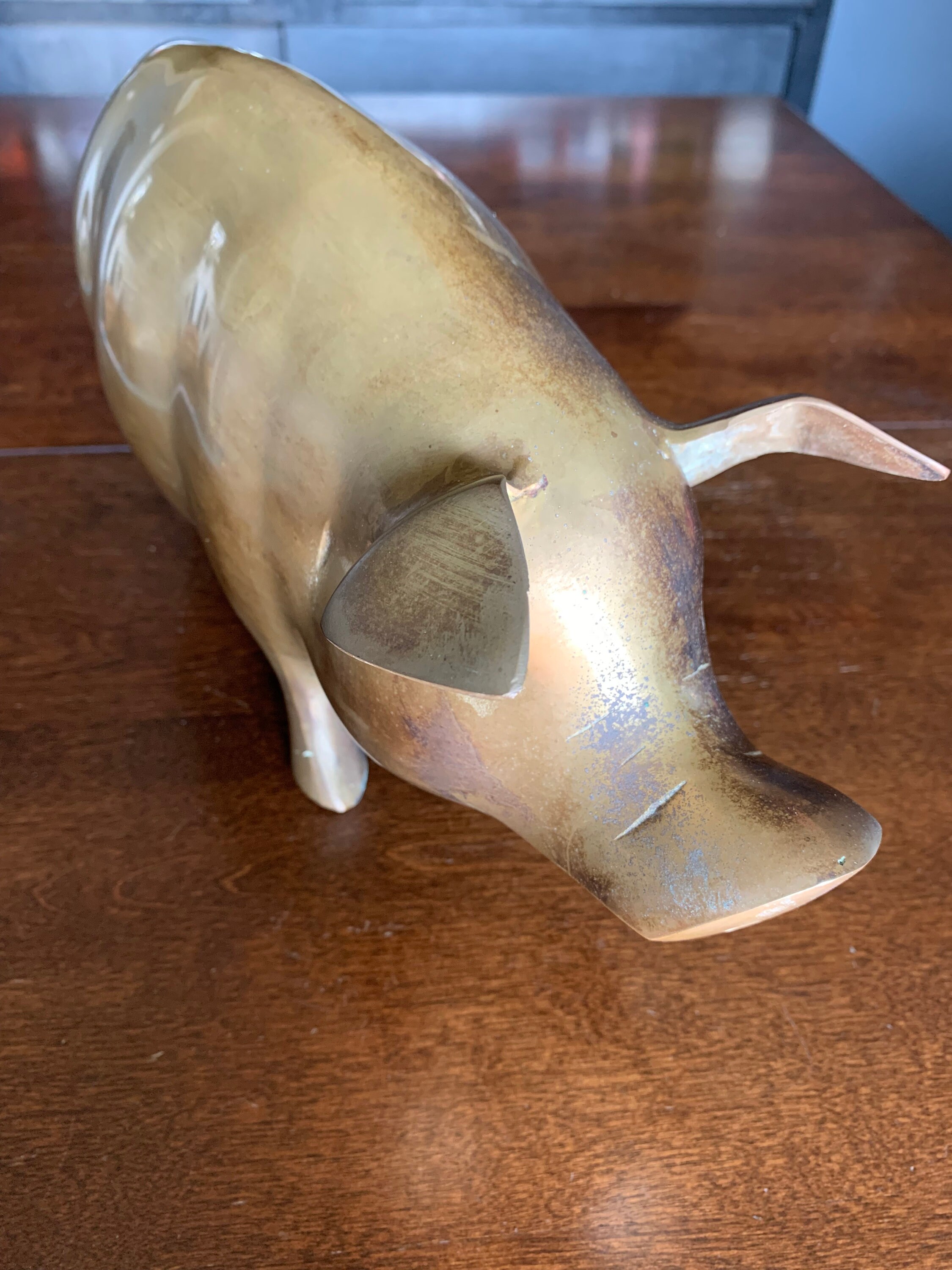 Vintage Brass LARGE ADULT PIG 15 Long Farm Decor Heavy - Etsy