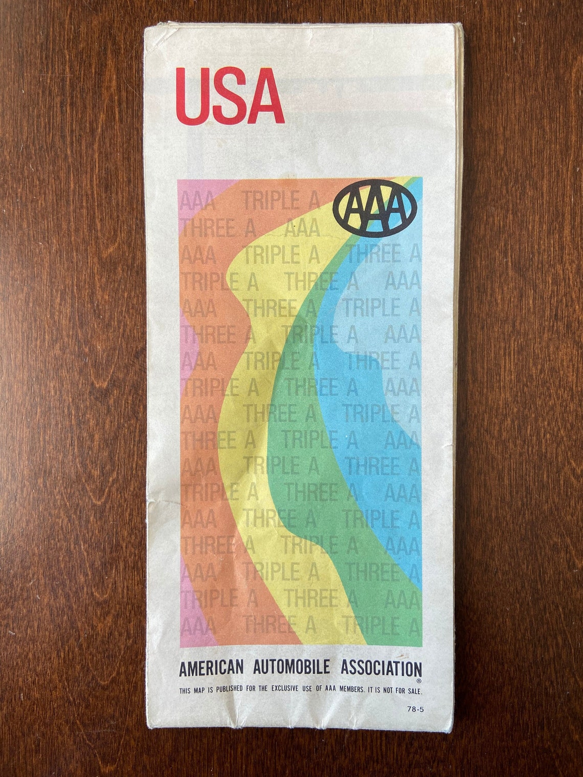 1978 Vintage USA Highway Map American Auto Association AAA - Etsy