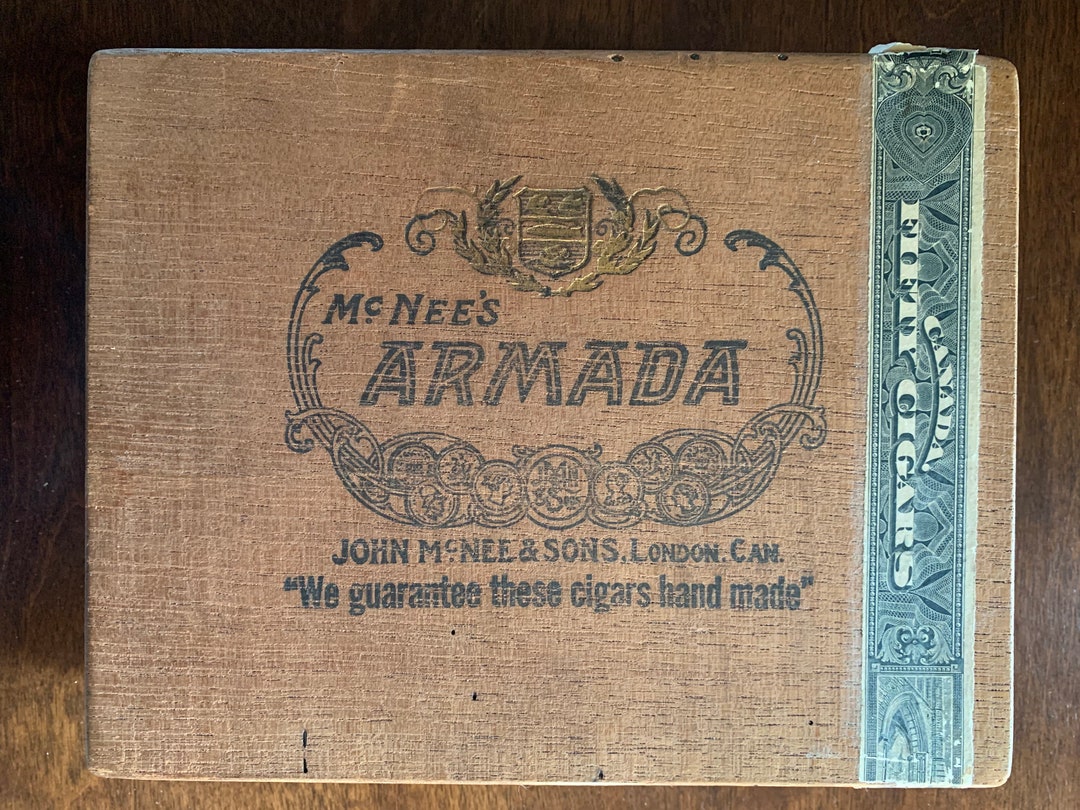 Vintage CIGAR BOX John Mcnee & Sons ARMADA Invincibles 1910's - Etsy